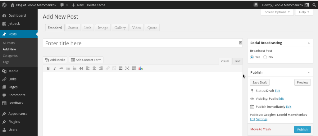 The history of WordPress user interface - Blog of Leonid Mamchenkov