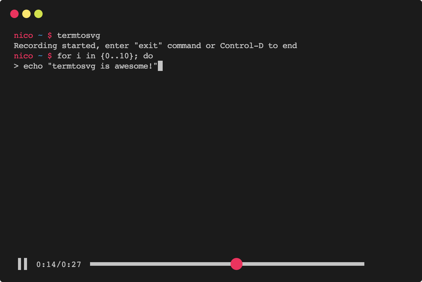 Termtosvg Record Terminal Sessions As Svg Animations Leonid Mamchenkov