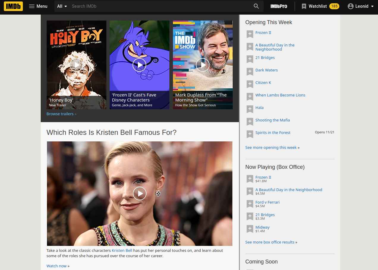 IMDb : The new design - Blog of Leonid Mamchenkov